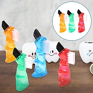 FOMIYES Toothbrushes 3pcs Cleaning Brush Hard Brush Toothbrush Double Sided False Brush Heads Portable for False Cleaning Cleaning