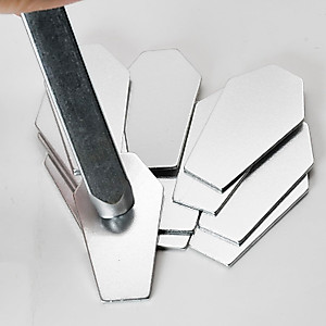 ABBECIAO 12PCS Aluminum Coffin Stamping Blanks Polished and Smooth Edges 1 1/2"× 7/8" -14ga. Thick for Hand Stamped Metal Halloween Decor Necklace Keychain Making