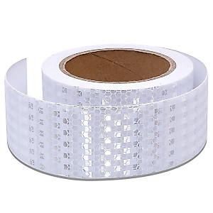 AISEY 2" X 30ft Reflective Tape White Outdoor High Vis Conspicuity Safety Tape, Reflector Tape Trailer Waterproof
