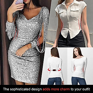 Fashion Dress Clips Back Cinch Set, Waistband Clothes Tightener Clip, Shirt Clothes Gloves Shawl Sweater Scarf Mitten Clips Cincher for Women, Large Safety Pins Brooches for Women