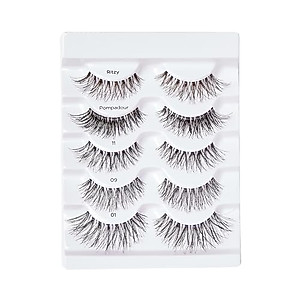 KISS So Wispy Curated Collection of Bestselling False Eyelash Styles Multipack, Volume & Curl, Lash Extensions Look, Signature Wispy Effect, Cruelty Free, Reusable, Contact Lens Friendly, 5-Pair