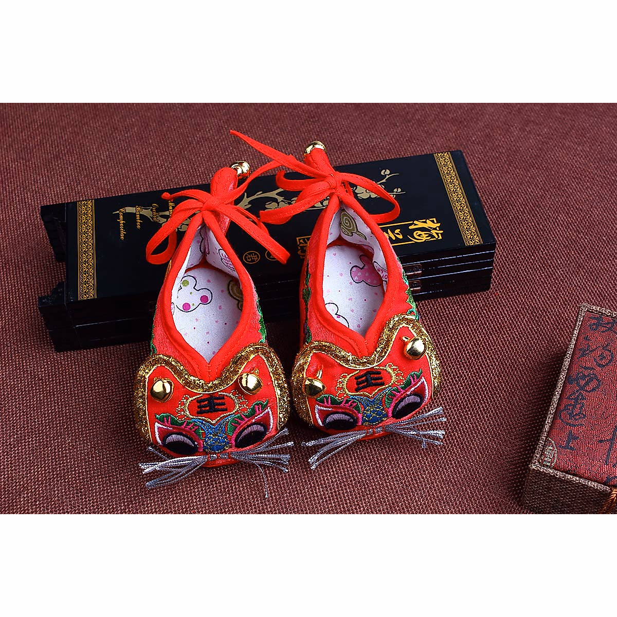 Coco Dolphin Baby Tiger Shoes 6 Month Infant Boy Girl Baby Gift Chinese New Year Asian Tang Traditional 100 Day Celebration Red