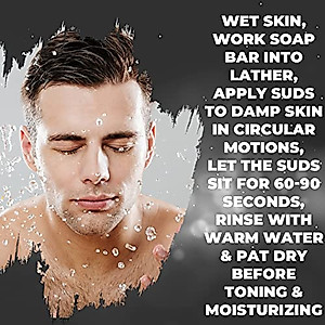 All Natural Pine Tar Soap Bar 4oz – Cleansing Anti Acne Eczema Psoriasis Itch Relief Pine Tar Face & Body Wash Cleanser – Pure Goat’s Milk Soap with Oatmeal, Charcoal, Essential Oils Made in USA