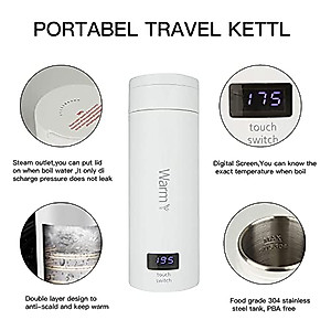 Portable Electric Kettle,Travel Electric Tea Kettle One Cup Hot Water Boiler Mini Kettle Automatic Shut Off, Small Personal Kettle for Travel and Coffee,4 Preset Heat Setting