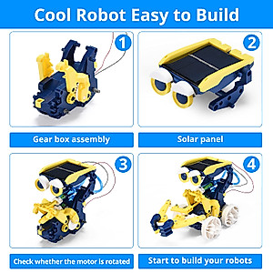 OUTOGO STEM Projects 11-in-1 Solar Robot Toy for Kids Ages 8-12, Science Kits Educational Robotics to Build, Christmas Birthday Gifts for 8 9 10 11 12 13 14 Year Old Boys Girls Teens.
