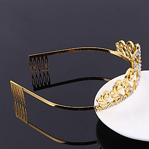 50th Birthday Tiara,Crystal Glitter Birthday Tiara Crown with Side Comb Princess Headband Party Supplies for Women