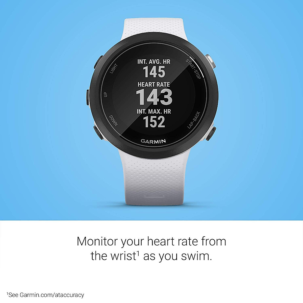 Wearable4U - Garmin Swim 2 GPS Swimming Smartwatch with Power Pack Bundle (Whitestone)