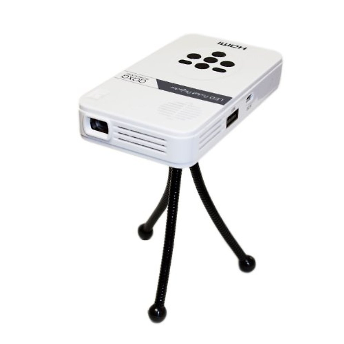 AAXA Technologies KP-101-01 AAXA LED Pico Micro Video Projector - Pocket Size Portable Mobile Mini Projector with mini-HDMI, built-in Media Player & Speakers, 3.5mm Aux Out, Micro SD/USB readers and 80 Min Lithium-Ion Battery