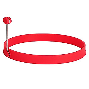 Trudeau Red Silicone 6 Inch Pancake Ring, Set of 2