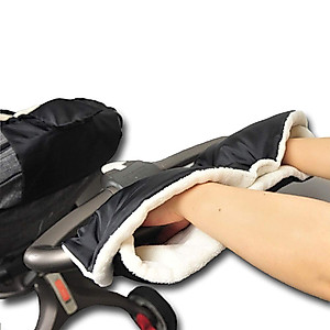 Universal Fits Stroller Handmuff, Anti-Freeze Waterproof Fingerless Fleece Gloves, Warmer Handlebar Muff