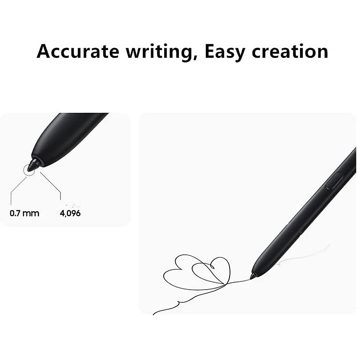 F-TECH S22 Ultra S Pen (WithBluetooth) Replacement for Samsung Galaxy S22 Ultra 5G All Versions Touch Stylus Pen with 5*Tips/Nibs (Black)