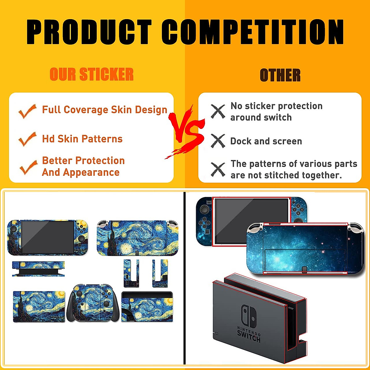 SadSkins Full Wrap Skin , Anime Switch OLED Protector Skin Cover Matte Vinyl Decal Stickers（Only Switch OLED）