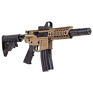 Crosman Bushmaster BMPWX Full Auto CO2-Powered BB Air Rifle And Red Dot Sight, Black/FDE