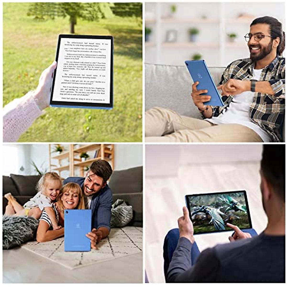 VASOUN Android Tablet 10 inch, 2 GB RAM, 32 GB Android 12 Tablet, Kids Tablet, IPS HD Display, GPS, FM, Quad-Core Processor, Wi-Fi (Blue)