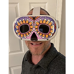 Sugar Skull (Purple) Decal for Quest 2 VR Headset - Meta/Oculus - Glossy Vinyl Sticker
