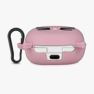 kwmobile Silicone Case Compatible with Samsung Galaxy Buds 2 Pro/Buds 2 / Buds Live Case Cover - Cat Black/Pink