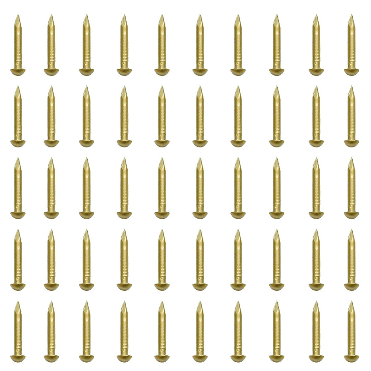 RZDEAL 100 PCS 0.08'' x 0.79'' Round Head Brass Nails for Hinges Boxes Craft Projects(DIY)