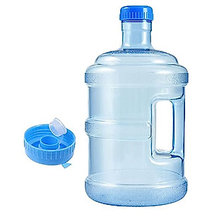 Toddmomy 5Liters Water Jug Plastic Crown Cap Reusable Water Bottle Water Storage Bucket with 2 Cap 5 Liters Water Container Camping Water Tank Barrel for Outdoor Home