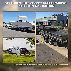 DOAUTO Enough 100Ft Enough 16AWG 5 Way Bonded Trailer RV Camper Towing Boat Wiring Harness Spool, Standard Primary 16AWG 5 Wire Ideal for All Basic Wiring Needs(Green, Yellow, Brown, Blue, White)