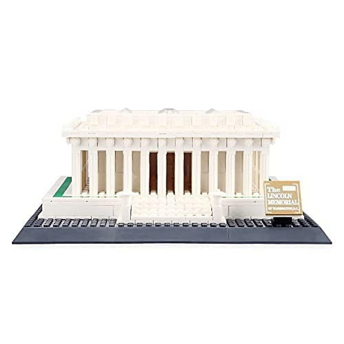 The Lincoln Memorial Building Blocks Toy Bricks Well Detailed Set Architecture Toy Gift for Adults and Teens Washington DC Bricks Modular Set with Memorial Sign Marker for Teens and Adults