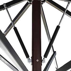 EliteShade USA 10-Year-Non-Fading Sunumbrella 11Ft 3 Tiers Market Umbrella Patio Outdoor Cylinder Auto Push-up Table Umbrella with Ventilation,Heather Beige