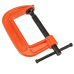 ZEONHEI 8 Pieces 3 Inches Orange C Clamp, Malleable Iron C-Clamp G Clamp for Woodworking, Welding, and Building, 3-Inch Jaw Opening, 2-Inch Throat Depth
