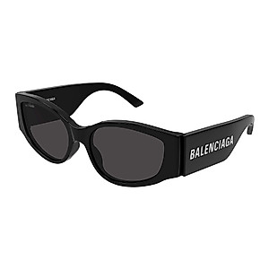 Balenciaga Women's Max Sunglasses, Black-Black-Grey, One Size