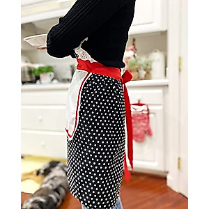 Kella Milla womens Cooking food service uniforms aprons, Black, One Size US