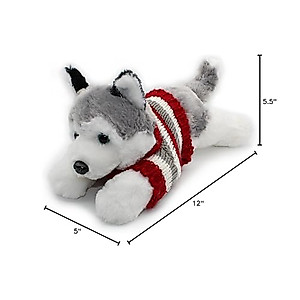 Vintoys Soft Plush Toy Lying Siberian Husky Plush Puppy Stuffed Animals Dogs 12"
