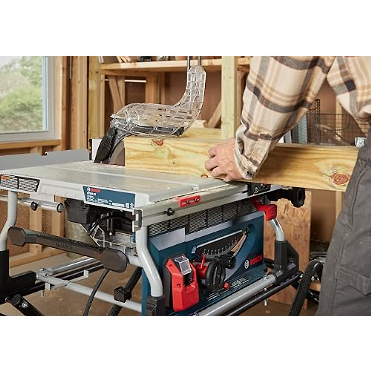 BOSCH GTS15-10 10 Inch Portable Jobsite Table Saw with Gravity-Rise Wheeled Stand, 15 Amp, 32-1/8 Inch Rip Capacity, 4 HP