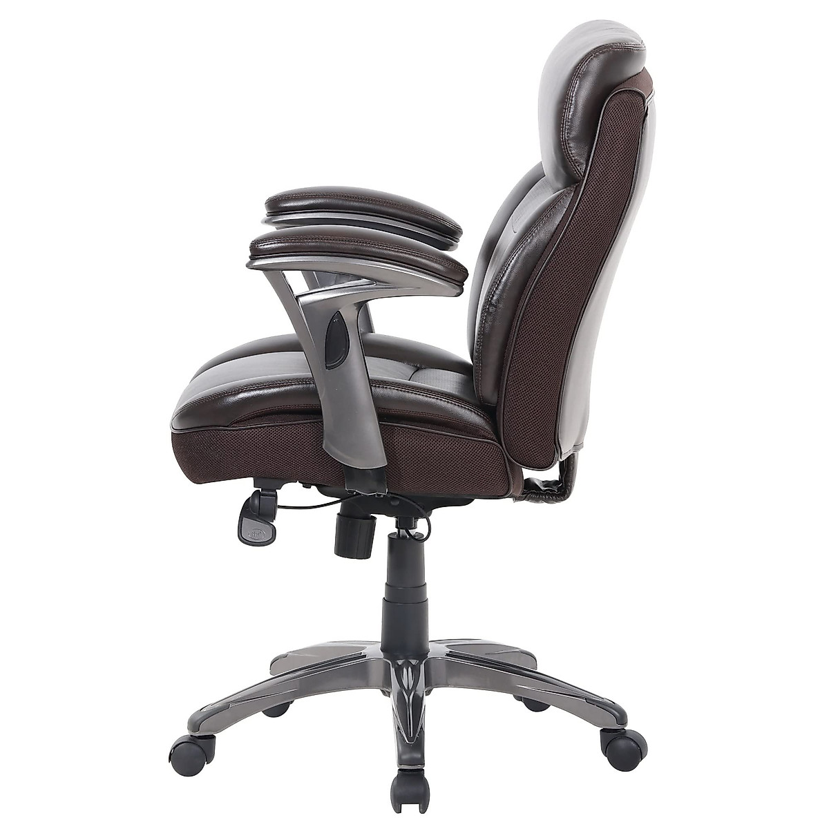 Serta® Smart Layers™ Siena Ergonomic Bonded Leather Mid-Back Manager's Chair, Brown