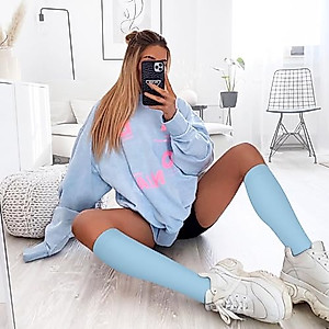 6 Pairs Compression Socks for Women & Men 15-20mmHg Graduated Support Knee High Socks for Nurses, Travel, Athletic