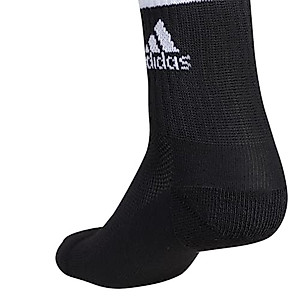 adidas Kids-Boy's/Girl's Mixed Graphic Athletic Cushioned Crew Socks (6-Pair), White/Onix Grey/Black, Large