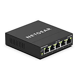 NETGEAR 5-Port Gigabit Ethernet Plus Switch (GS305E) - Desktop or Wall Mount, Home Network Hub, Office Ethernet Splitter, Silent Operation