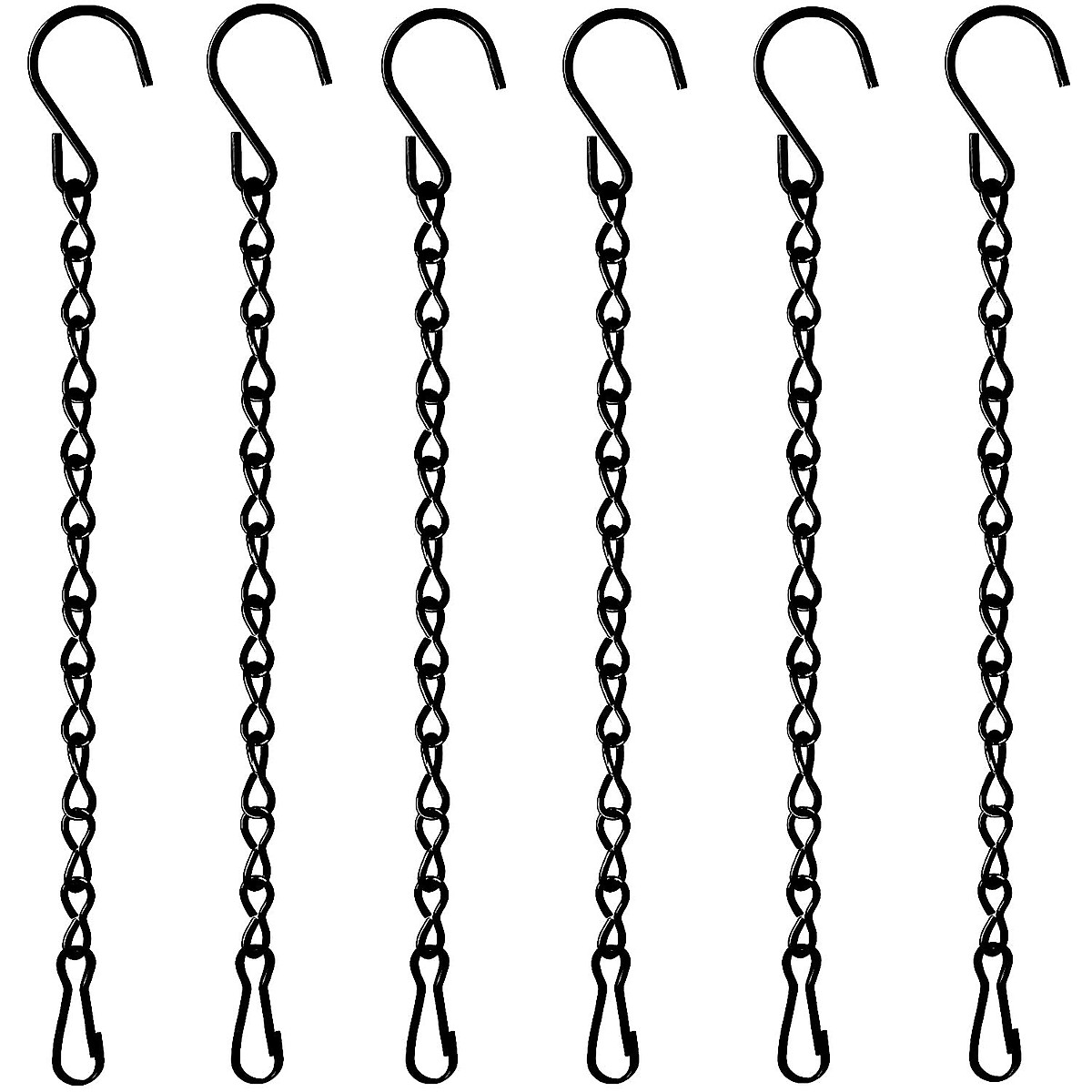 6 Pack 9.5 Inch Hanging Chain for Bird Feeders, Planters, Lanterns, Wind Chimes, Billboards, Chalkboards and Ornaments (Black)