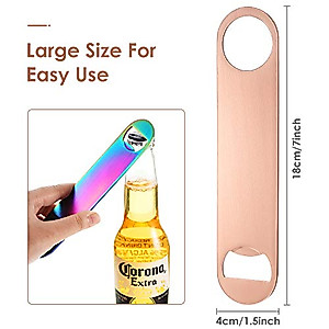 4 Pieces Flat Bottle Opener Stainless Steel, heavy Duty Bottle Opener Bartender 7inch Beer Bottle Opener for Bar Bartenders Men Women Kitchen Party