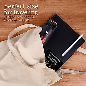 WA Portman Black Paper Sketchbook - A4 (8.3" x 11.7") Black Drawing Paper - 60 Pages (30 Sheets) Journal - Sketchbook Notebook for Gel Pens