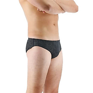 TYR Men's Standard Durafast One Racer Brief Swimsuit, Pitch Black, 32