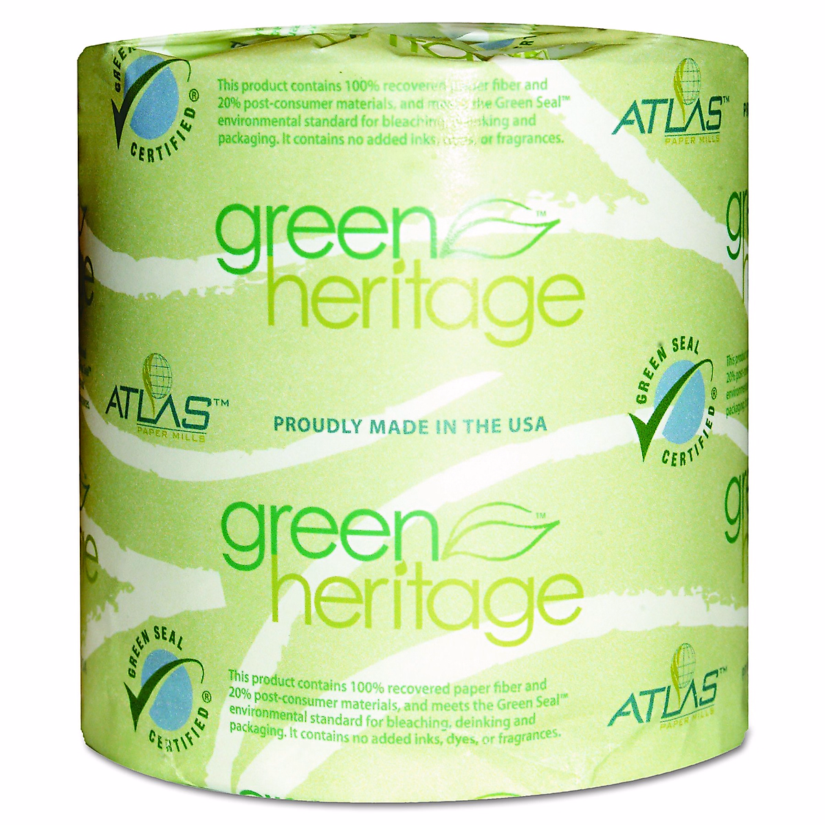 Green Heritage 276 2-Ply Bathroom Tissue, 4.1" Length x 3.1" Width, (Case of 96 Rolls, 500 per Roll)