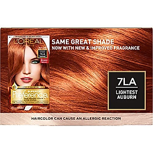 L'Oreal Paris Superior Preference Fade-Defying + Shine Permanent Hair Color, 7LA Lightest Auburn, Pack of 1, Hair Dye
