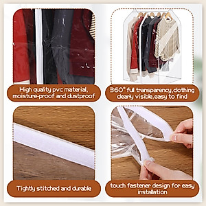 Youyole 2 Pcs Clear Garment Bags for Hanging Clothes 35'' Hanging Garment Bags Suit Cover Bags Well Sealed Garment Rack Cover for Suit Coat Dress Closet Rack (Rack Not Included)