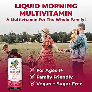 Multivitamin Multimineral for Women & Men by MaryRuth's | No Added Sugar | Vegan Liquid Vitamins for Adults & Kids | Immune Support, Bone Health, Energy Drink | Raspberry Flavor | 32 Fl Oz