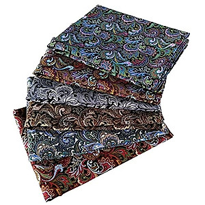 Nother 6 PCS Fat Quarters Fabric Bundles 18 inchx22 inch Cotton Quilting Fabric for Sewing Mask,Paisley Pattern