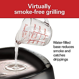 Hamilton Beach Electric Indoor, 100 sq. in. Surface Serves 8, Virtually Smokeless Grilling, Adjustable Temperature Control to 450F, Dishwasher Safe Removable Nonstick Plates, Black (31605N)