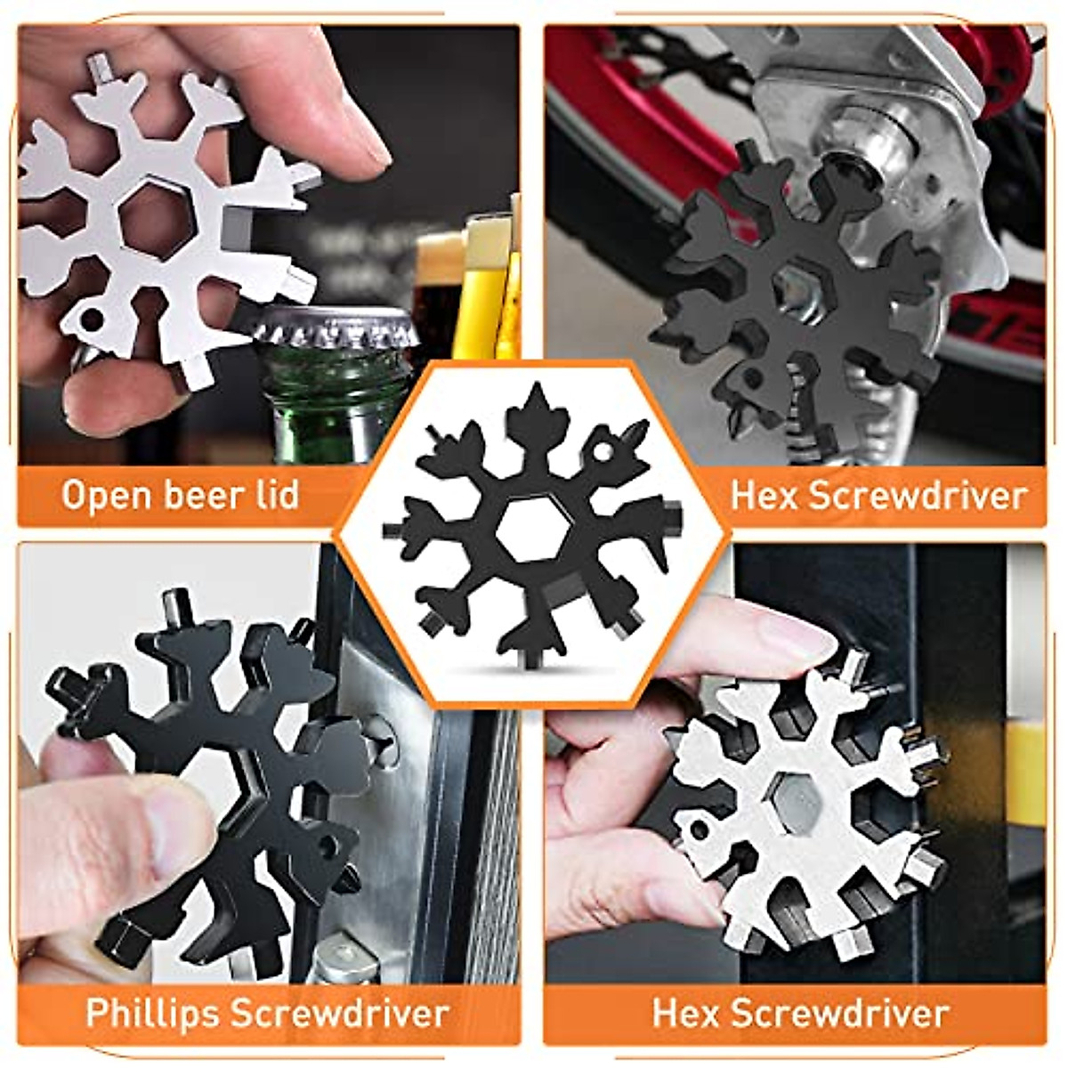 Stocking Stuffers Gifts for Men, 18-in-1 Snowflake Multitool and Universa Socket Christmas Gifts for Men, Cool Gadgets Tools for Men, Gifts for Dad Husband, Boyfriend, Unique Dad Gifts from Daughter