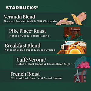 Starbucks K-Cup Coffee Pods—Starbucks Blonde, Medium & Dark Roast Coffee—Variety Pack—100% Arabica—1 box (40 pods total)