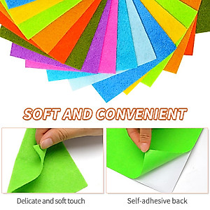 Eppingwin 20 PCS Black Felt, Soft Felt Sheets, 7"x11.3" Felt Fabric Sheets, Rectangle Felt Sheets with Adhesive Backing, Felt for Crafts