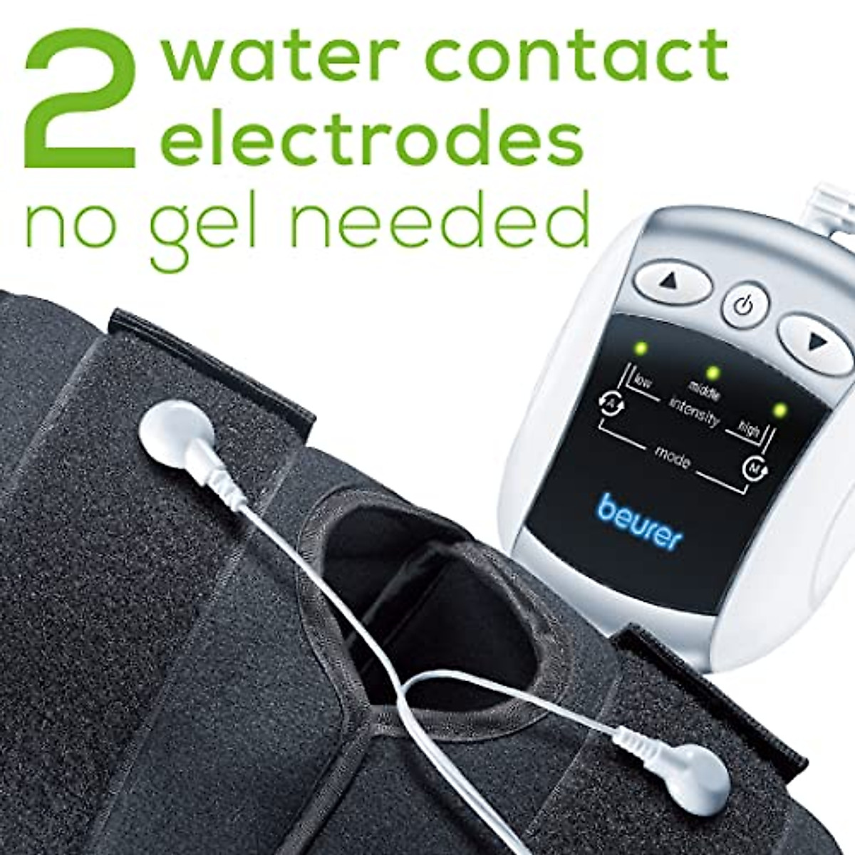 Beurer EM34 TENS Unit Muscle Stimulator, 2-in-1 Knee & Elbow TENS Machine, E-Stim Device for Knee Pain Relief with 25 Intensity Levels, Electric Massager with Universal Brace