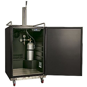 EdgeStar KC7000SS Full Size Built-In Tower Cooled Kegerator - Black and Stainless Steel