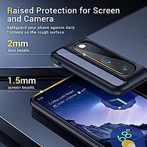 Humixx Shockproof Designed for Google Pixel 7 Case [Military Grade Drop Tested] [Ultimate Silky Touch] Translucent Hard Back Protective Slim Thin Matte Black Phone Cases for Pixel 7 5G 6.1”